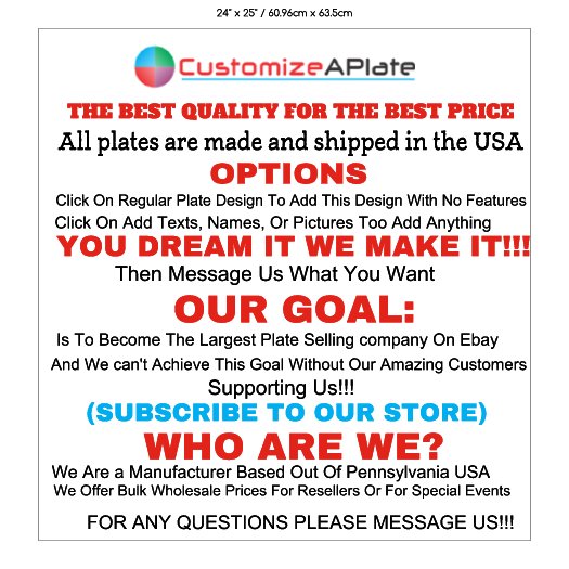 Custom Personalized License Plate Auto Tag With Fancy Space Purple ...