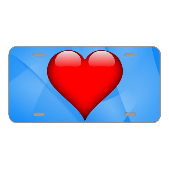 Custom Novelty License Plate With Gorgeous Red Heart Design Add Names