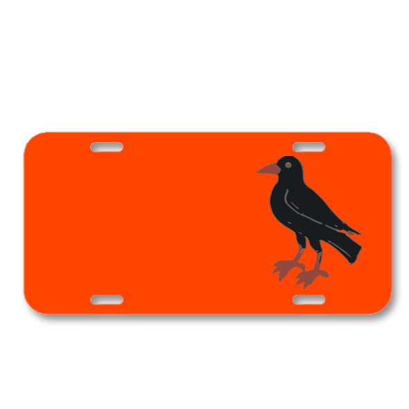 Animals Bird Crow Emblem Heraldic On License Plate Car Front Add Names