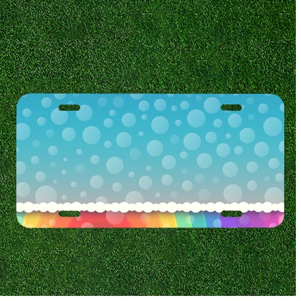 Custom Personalized Car License Plate With Rainbow Background Border ...