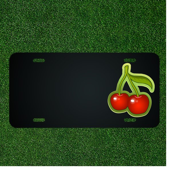 Custom Personalized License Plate With Add Names To Cherries Stem Fruit