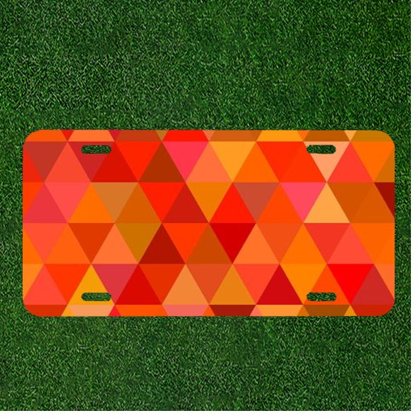 Red Hot Triangle Tile Mosaic Custom Novelty License Plate Car Tag