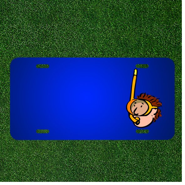 Custom Personalized License Plate With Add Names To Diver Diving Underwater