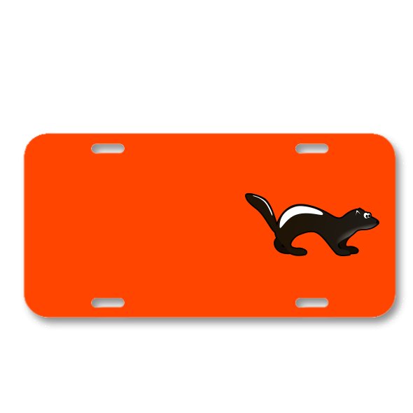 Polecat Animal Stinky Mammal Stinky On License Plate Car Front Add Names