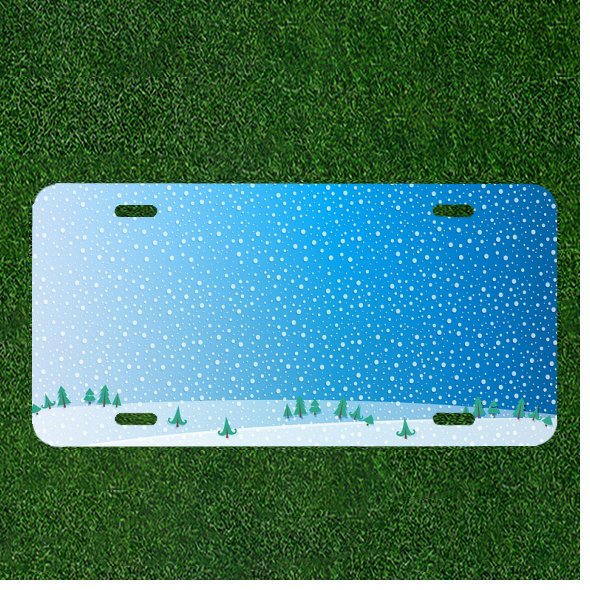 Custom Personalized License Plate Tag With Amazing Snow Day Design Add ...