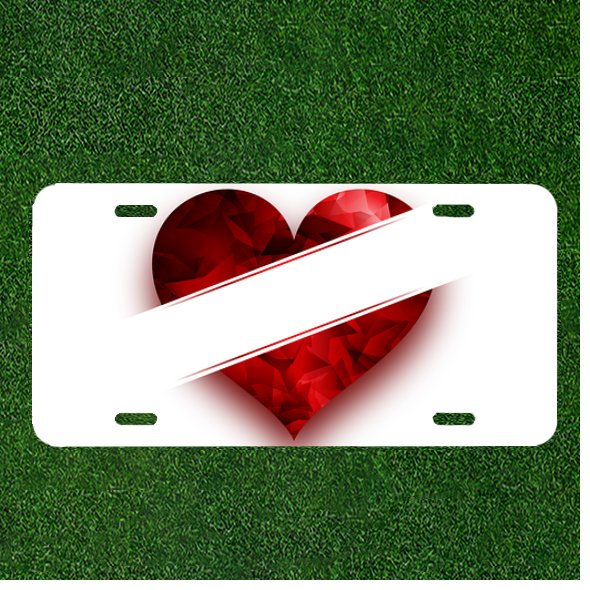 Custom Personalized License Plate Car Tag With Heart Postcard FANCY Add ...