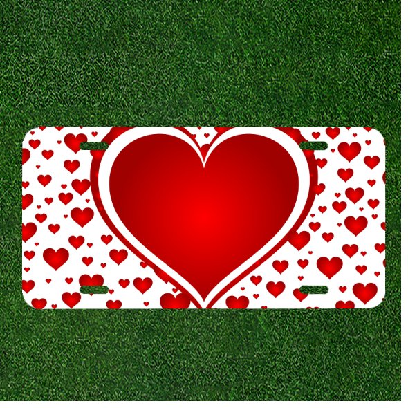 Custom Personalized License Plate Car Tag With FANCY HEART Add Names NEW