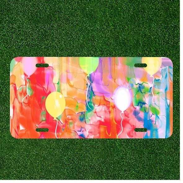 Custom Personalized License Plate Auto Tag With Colorful BALLOONS Paint ...