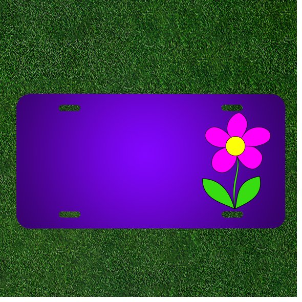 Custom Personalized License Plate With Add Names To Flower Pink Leaf Summer