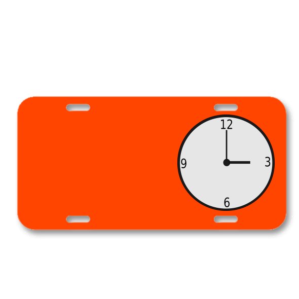 Analog Clock Time Clock Clock Clock On License Plate Car Front Add Names