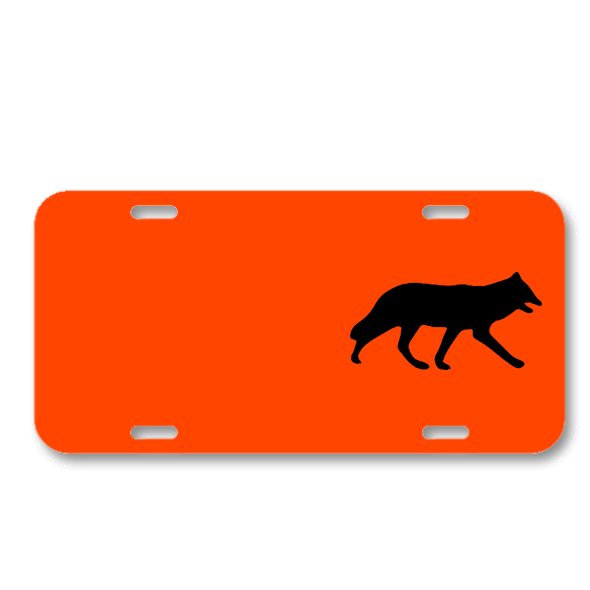 Fox Mammal Silhouette On License Plate Car Front Add Names
