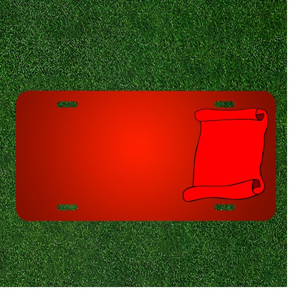 Custom Personalized License Plate With Add Names To Scroll Paper Blank Red