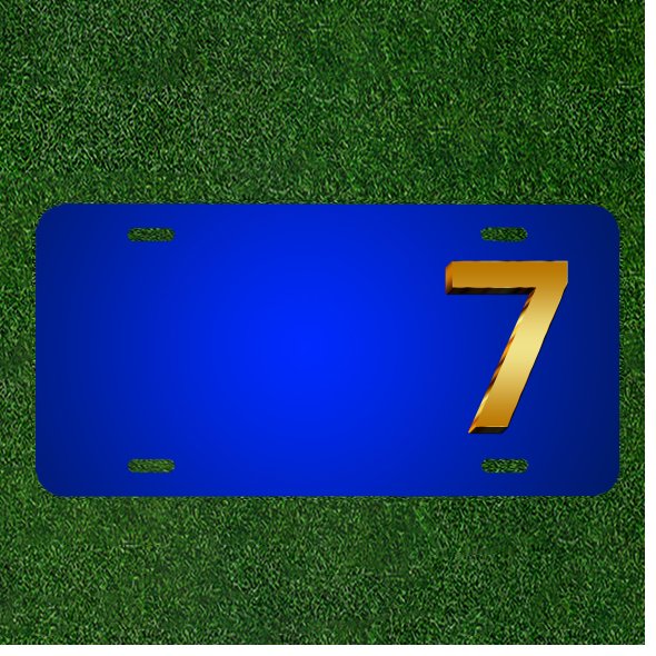 Custom Personalized License Plate With Add Names To Pay Gold Seven Number