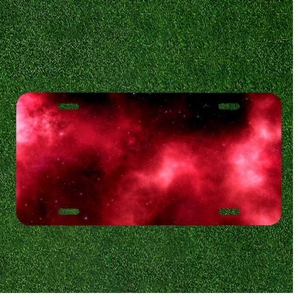 Custom Personalized License Plate Auto Tag With Cloudy Pink Smoke Add Names