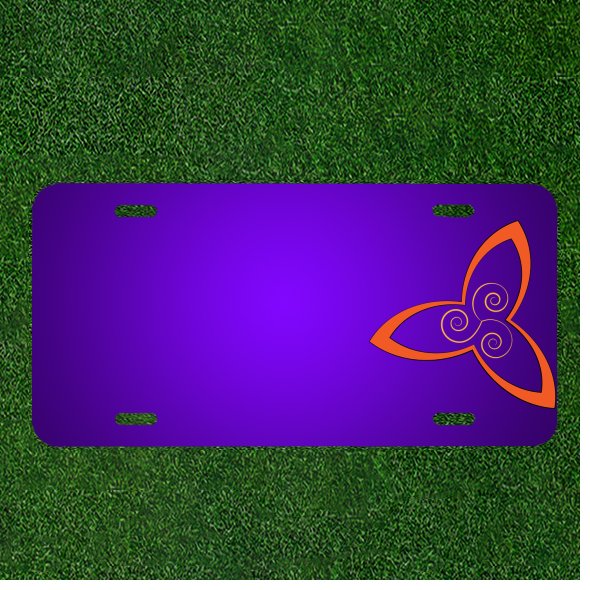 Custom Personalized License Plate With Add Names To Triangle Celtic Orange
