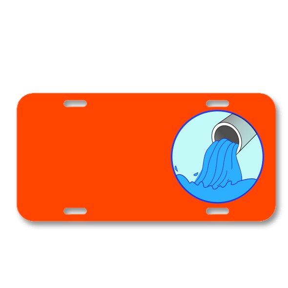 Water Flow Tube Ecology Water Flow On License Plate Car Front Add Names