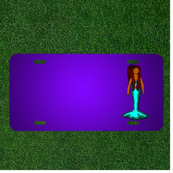 Custom Personalized License Plate With Add Names To Mermaid Fish Redhead