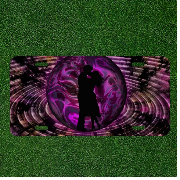 Custom Personalized License Plate Auto Tag With Couple Kissing In ...