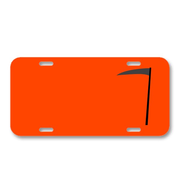 Scythe Blade Crops Cutting Farm On License Plate Car Front Add Names