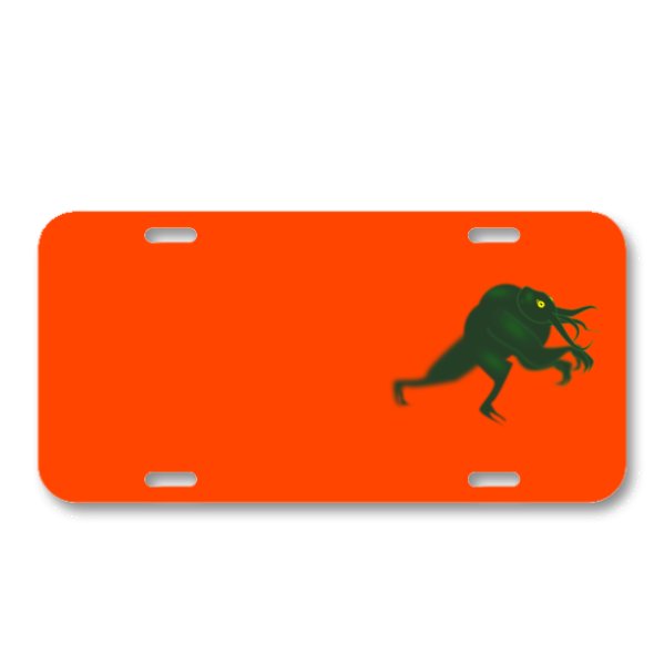 Monster Alien Creature Kraken On License Plate Car Front Add Names