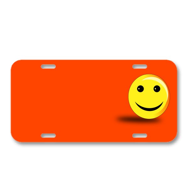 Smiley Yellow Ball Emoticon Smilies On License Plate Car Front Add Names