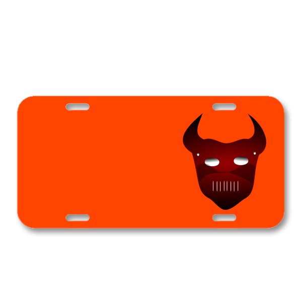Mask Demon Devil Monster Horns Evil On License Plate Car Front Add Names