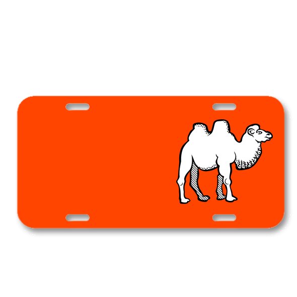 Animal Bactrian Camel Camel Camel On License Plate Car Front Add Names
