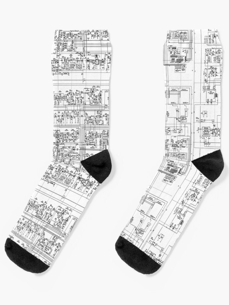 Circuit Board Diagram Electronic Schematic Printed Engineering Socks