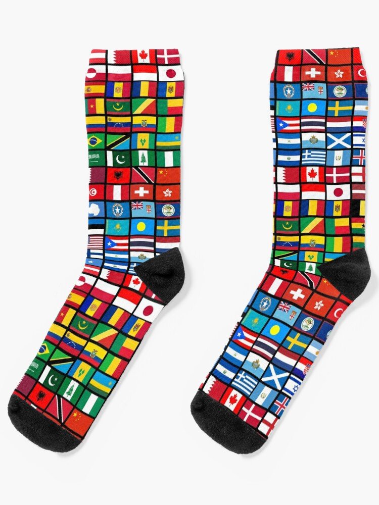 Flags Of The Countries Of The World, International Gift Socks