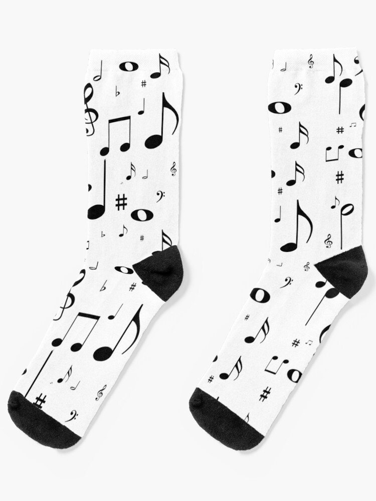 Music Notes Black Socks