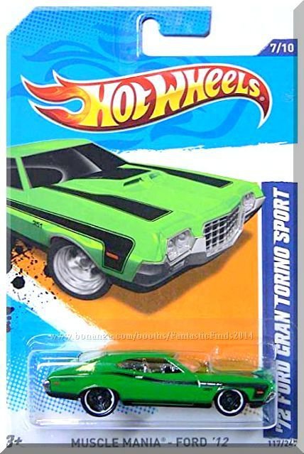 Hot Wheels - '72 Ford Gran Torino Sport_ Muscle Mania Ford '12 #117_247 _Green__1