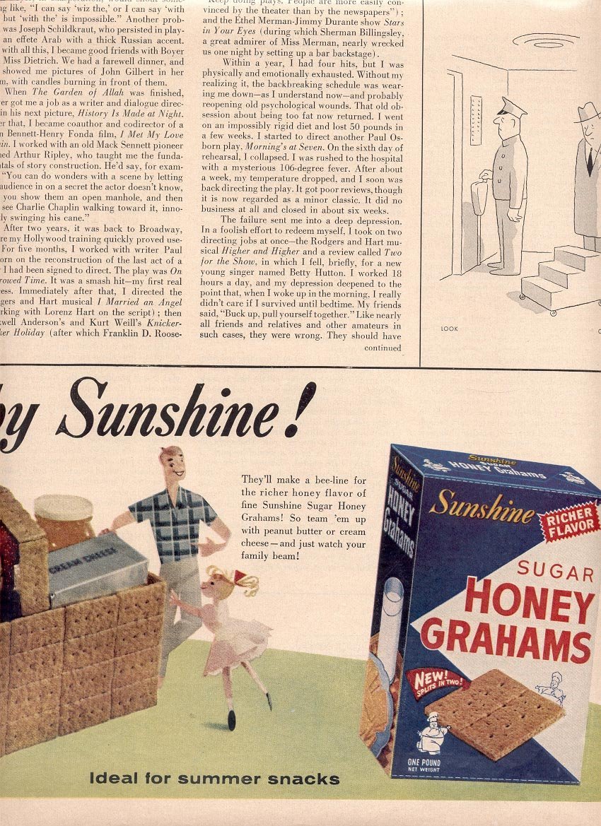 1958 SUNSHINE GRAHAM CRACKERS DOUBLE PAGE MAGAZINE AD (262)