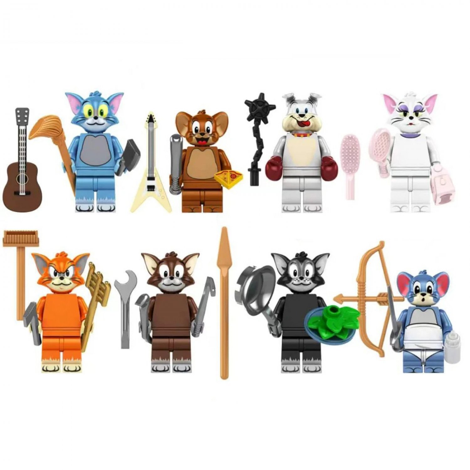 Tom and Jerry Spike Toodles Galore Butch Tuffy 8pcs Minifigures ...