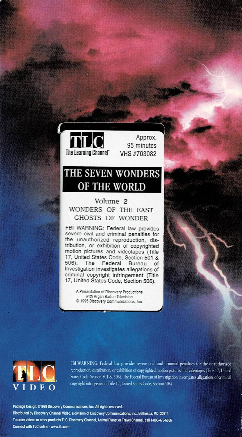 TLC The Seven Wonders of The World Vol 2 VHS Video Wonders of The East ...