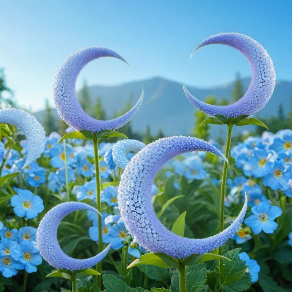50 seeds Luna Crescent Blooms Flower BLUE_1