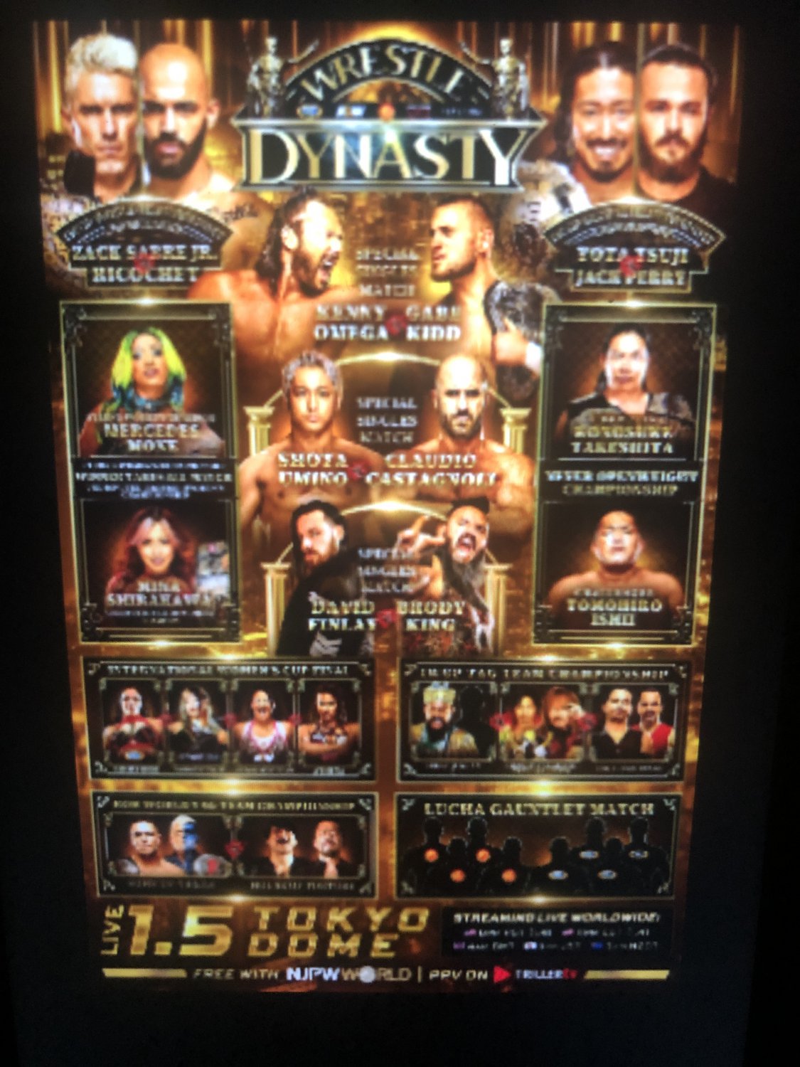 Aew x njpw wrestle dynasty 2025 with pre-show with dvd case