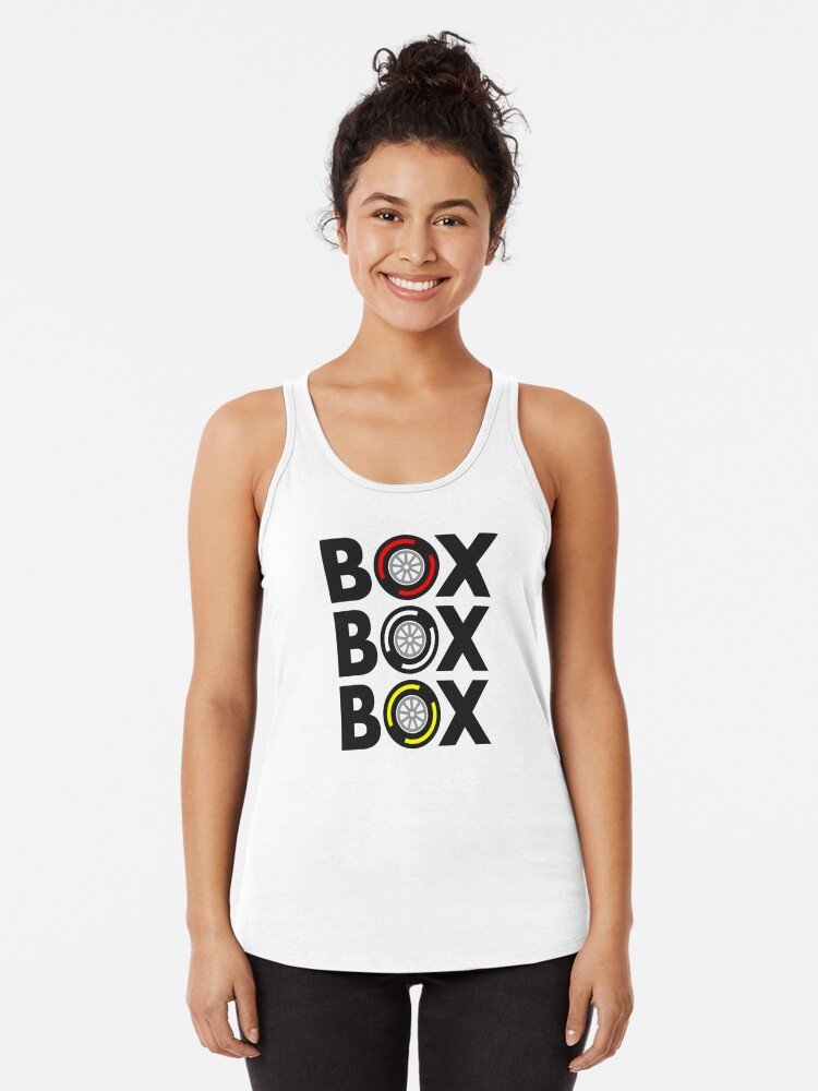 _box Box Box_ F1 Tyre Compound Design Racerback Tank Top