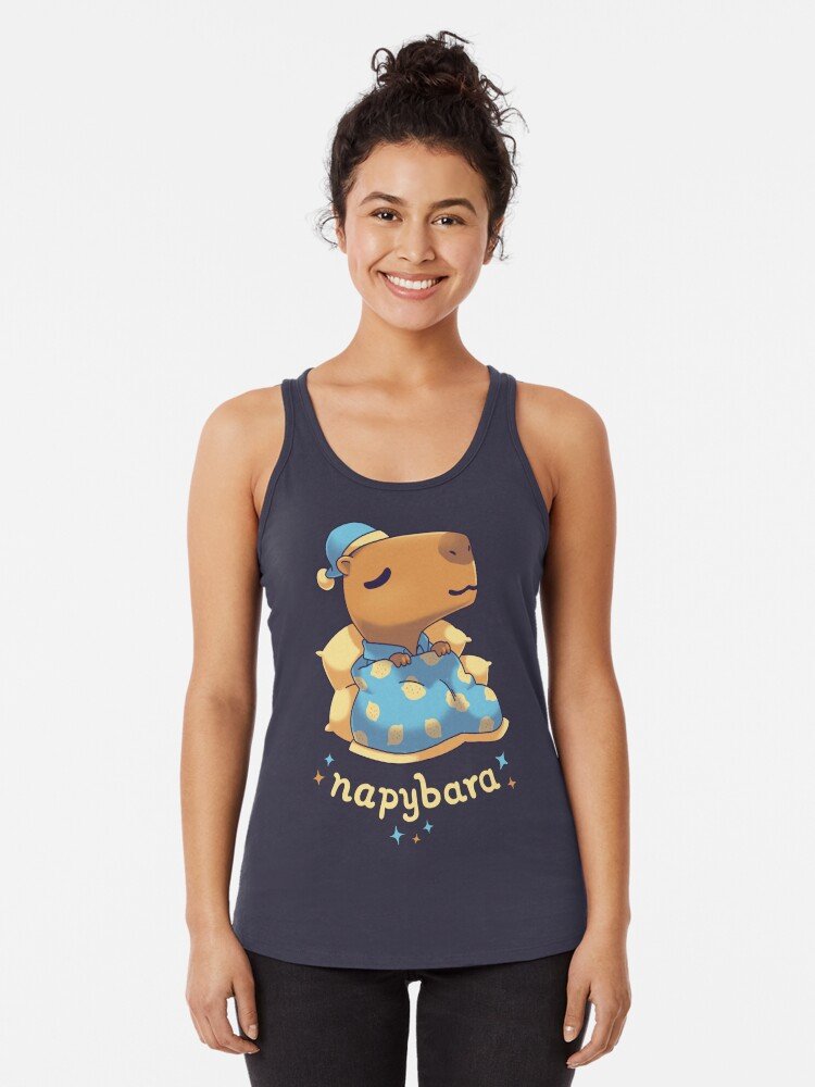 Napybara Cute Capybara Nap Racerback Tank Top