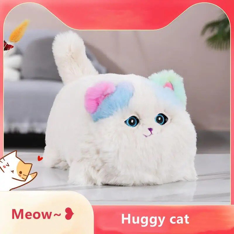 Huggy cat_Cute Plush Toys Simulation Cat Dog Interactive Kids Huggy ...