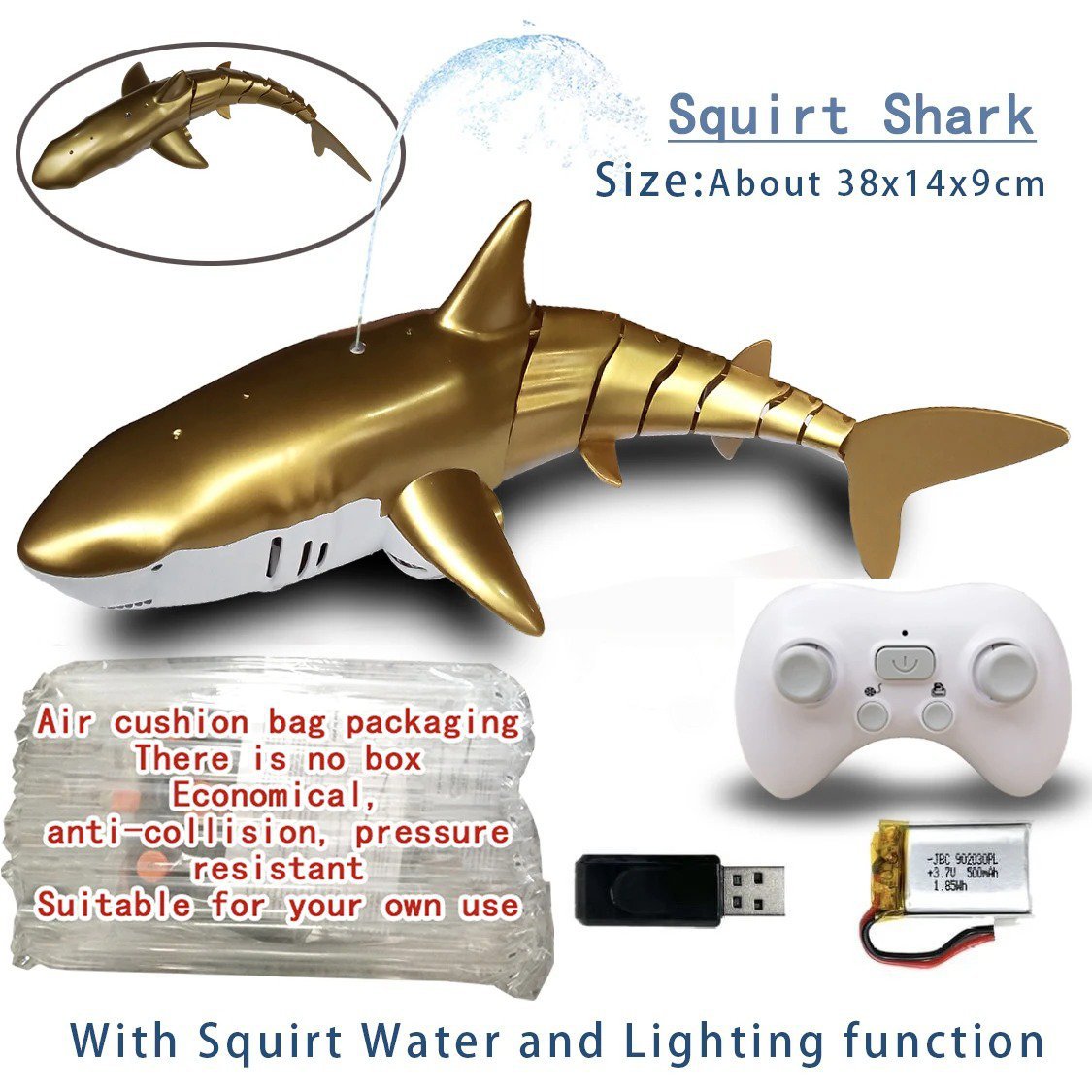 J1 Squirt Water_Robots Rc Shark Toy for Boys Water Swimming Pools Bath ...