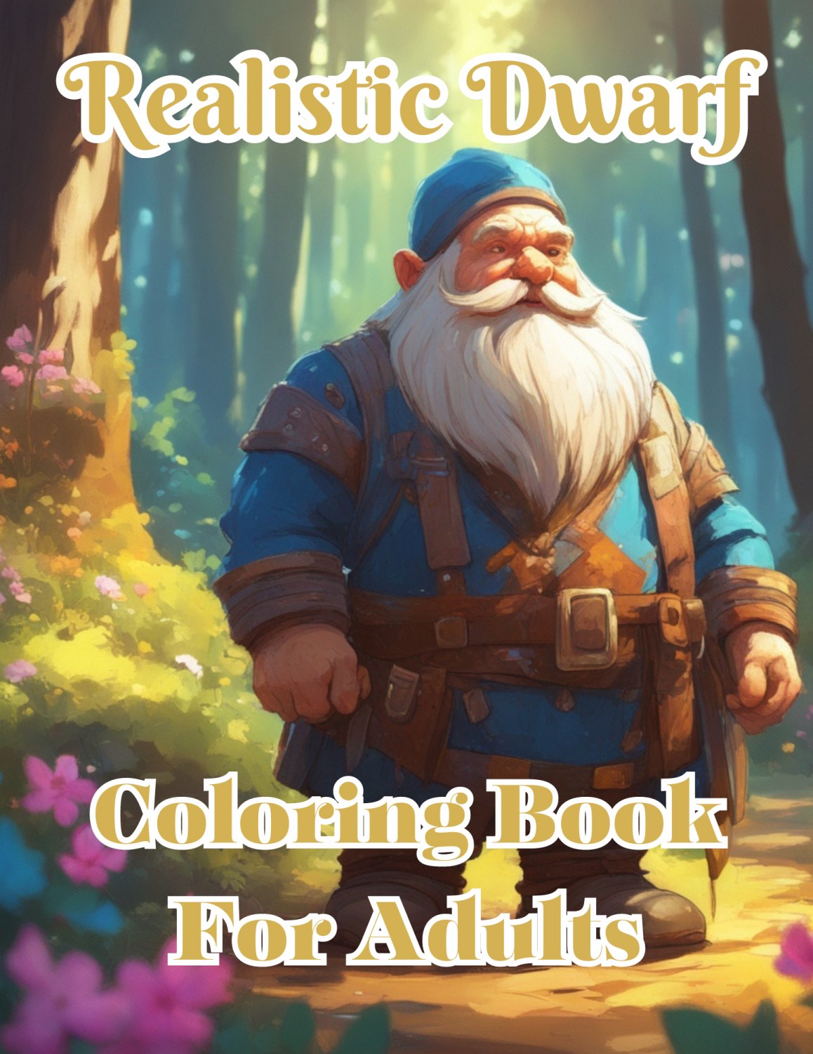Realistic Dwarf Coloring Book For Adults