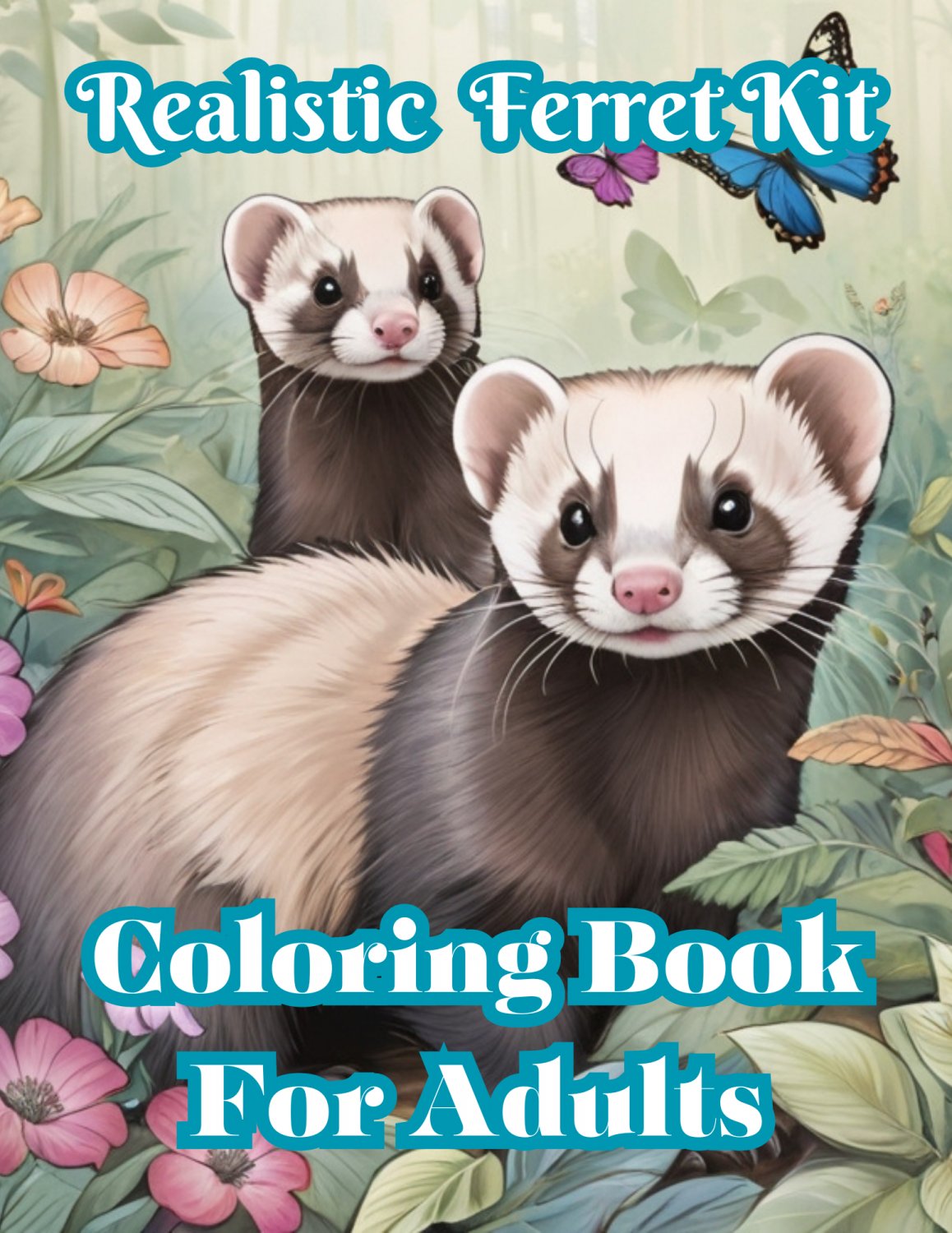 Realistic Ferret Kit Coloring Book For Adults