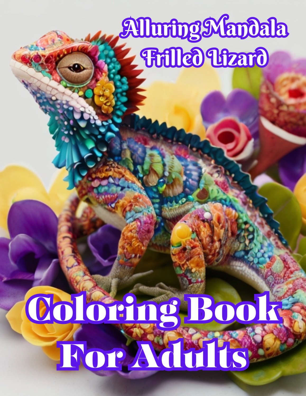 Alluring Mandala Frilled Lizard Coloring Book For Adults
