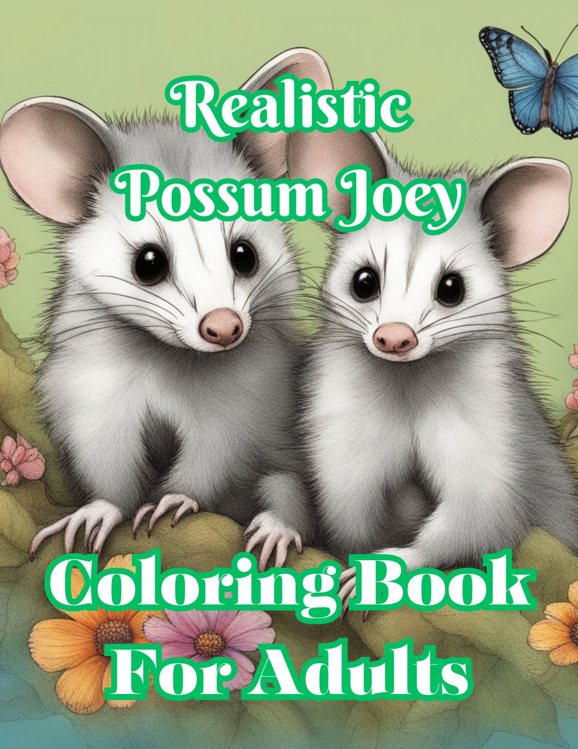 Realistic Possum Joey Coloring Book For Adults