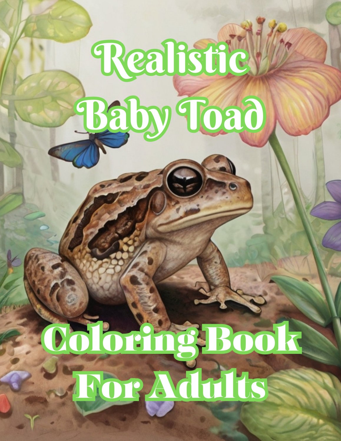 Realistic Baby Toad Coloring Book For Adults