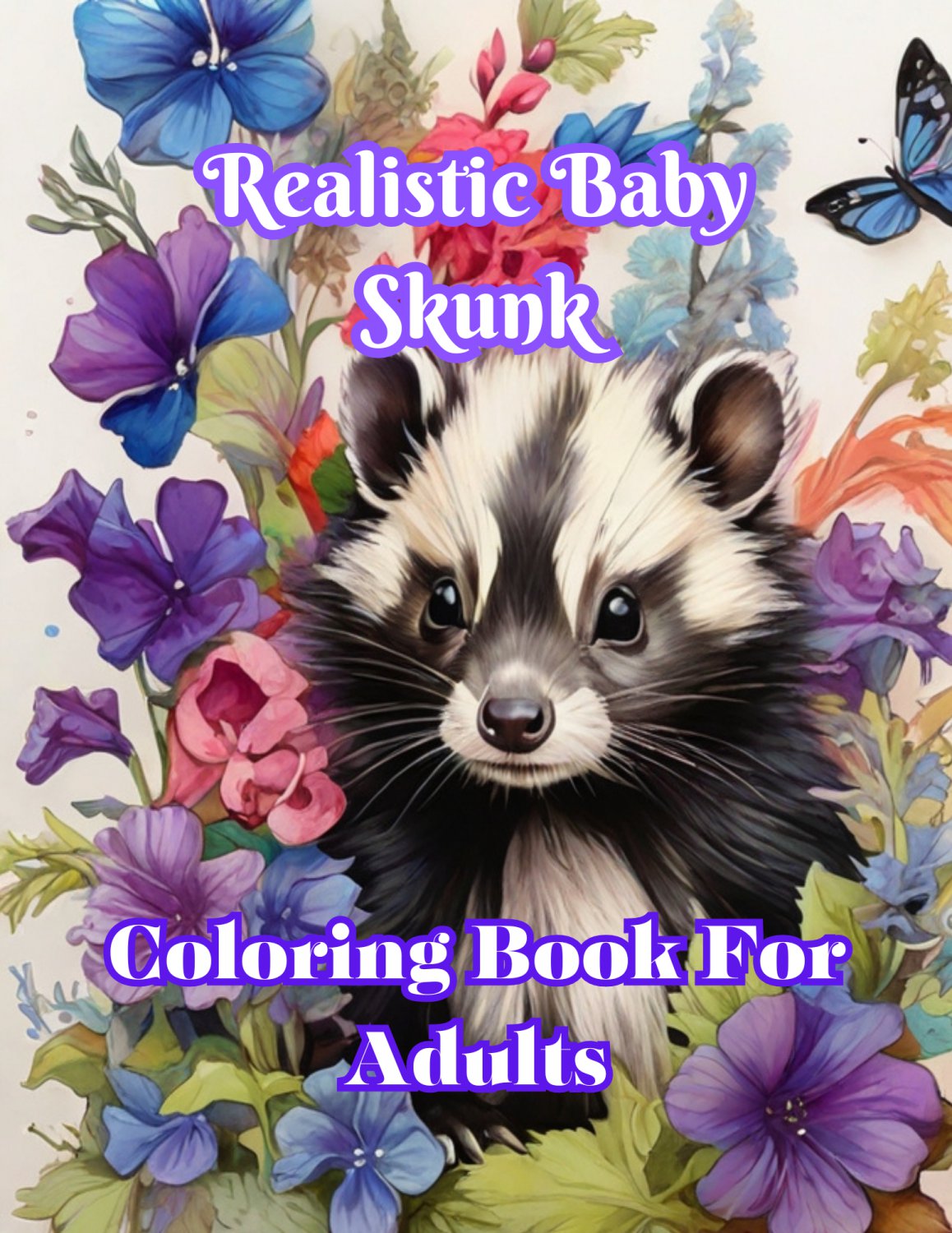 Realistic Baby Skunk Coloring Book For Adults