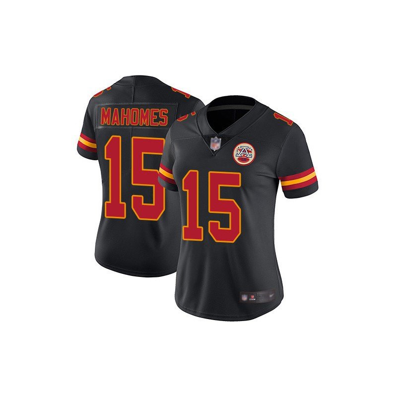Women's #15 Patrick Mahomes Kansas City Chiefs Color Rush Limited Black ...