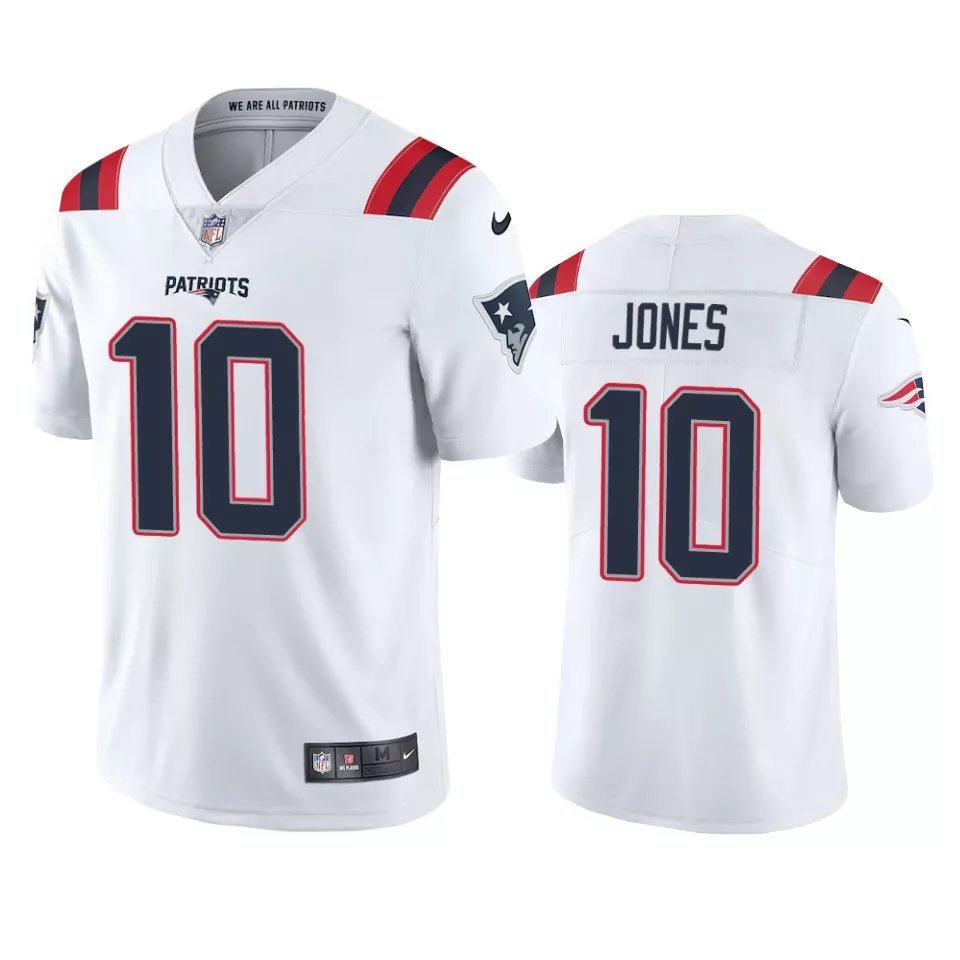 Men & Youth #10 Mac Jones New England Patriots Color Rush Limited White ...