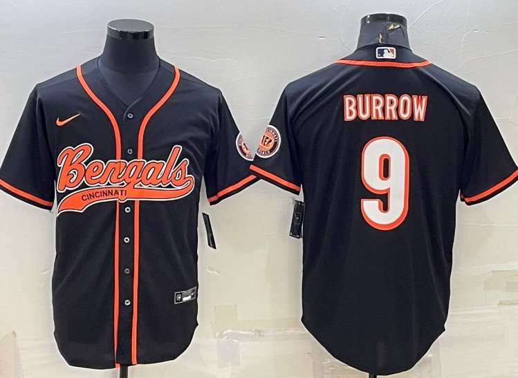 Cincinnati Bengals #9 Joe Burrow Jersey Black