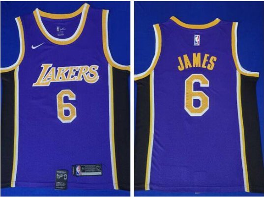 Los Angeles Lakers #6 LeBron James Swingman Jersey Purple